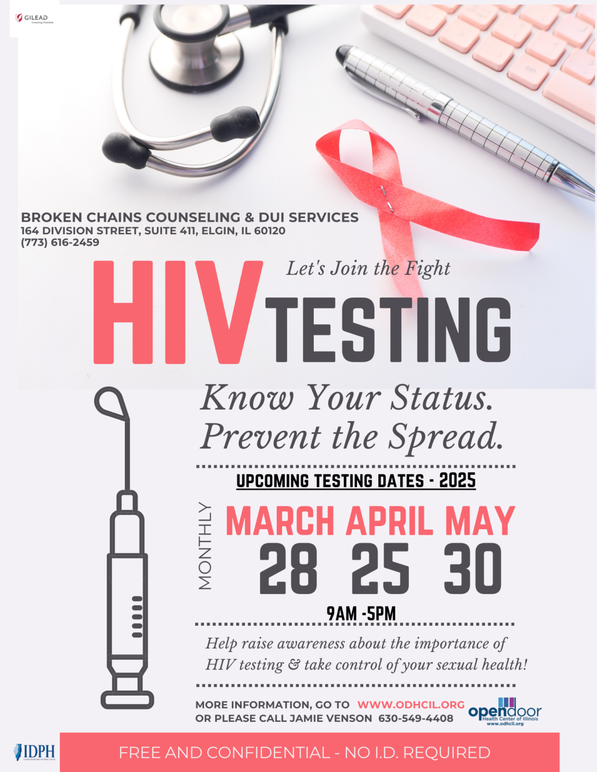 Know Your Status. Prevent the Spread. Free HIV Testing by Open Door ...